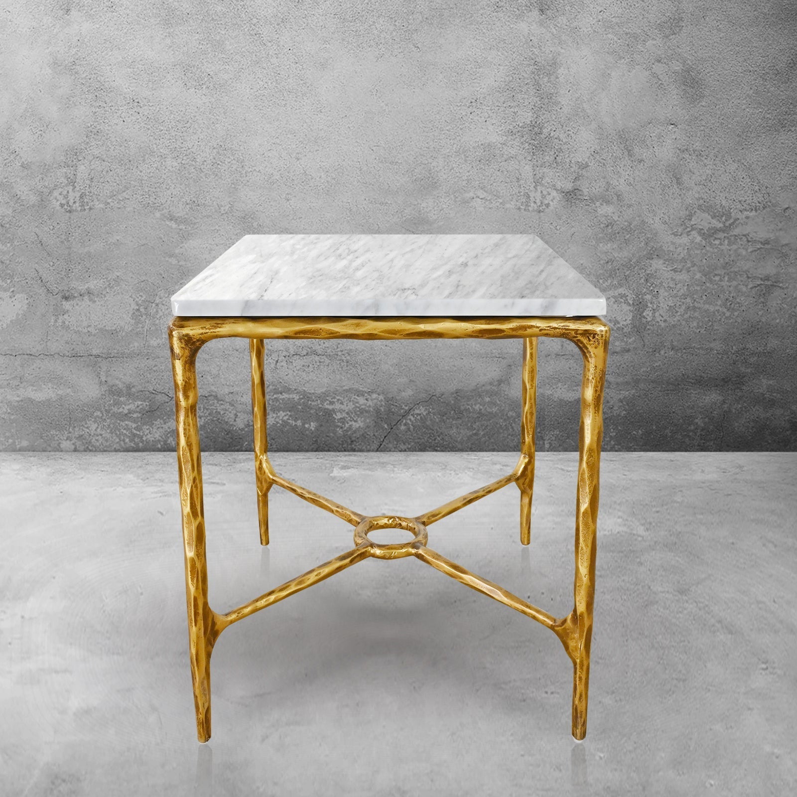 Thaddeus Mabrble Square Side Table 18" 22",Living Room Marble Side Table