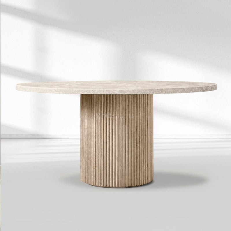 Byron Emperador Round Modern Dining Table,Marble Top Round Dining Table