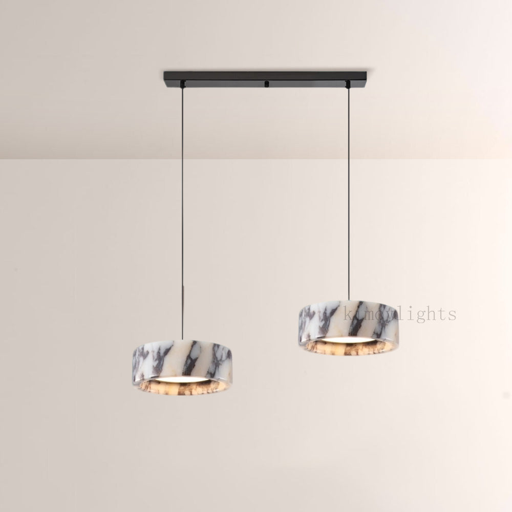 Vitrella Ring-Shaped Marble Pendant(2/3-Head),matte linear pendant
